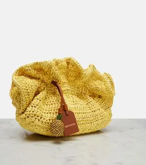 AQUAZZURA Paradise Raffia Clutch