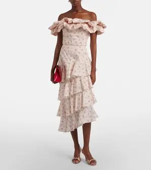 MARKARIAN Dalia Floral Off-the-shoulder Top