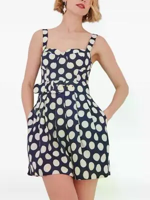 Cara Cara Etna Polka-dot Linen Mini Dress