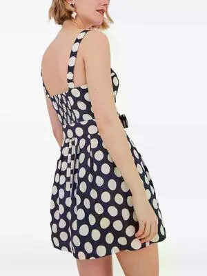 Cara Cara Etna Polka-dot Linen Mini Dress