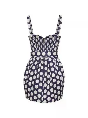 Cara Cara Etna Polka-dot Linen Mini Dress