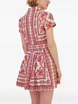 Cara Cara Noela Scarf-print Cotton Mini Dress