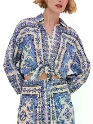 Cara Cara Rumson Tie-front Button-up Shirt