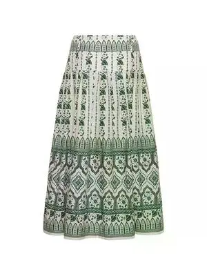 Cara Cara Jiya Floral-print Tiered Midi Skirt