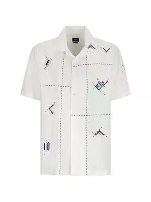 Fendi Embroidered Linen Shirt - White