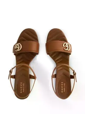 Gucci Double G Leather Platform Sandals