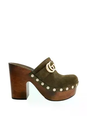 Gucci Double G Stud-embellished Mules