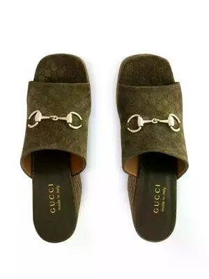 Gucci Horsebit Gg Supreme Sandals