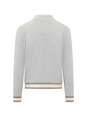 FILIPPO DE LAURENTIIS Striped Trim Zip-up Bomber Jacket