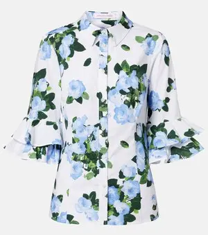 Carolina Herrera Floral Ruffled Shirt - Multicoloured