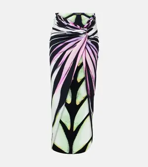 Roberto Cavalli Gathered Printed Midi Skirt - Multicoloured
