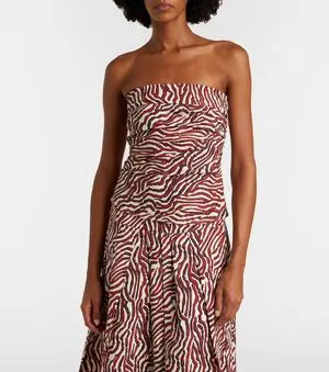 Proenza Schouler Maisy Printed Cotton-blend Tube Top - Red