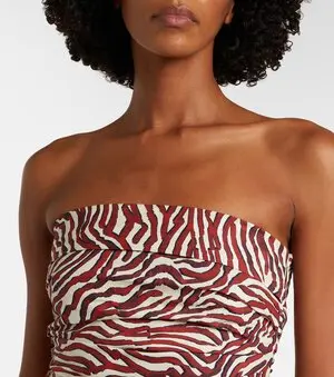 Proenza Schouler Maisy Printed Cotton-blend Tube Top - Red