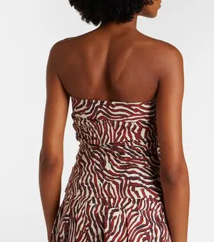 Proenza Schouler Maisy Printed Cotton-blend Tube Top - Red