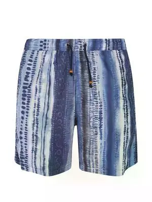 ESCAPISTA Tie-dye Drawstring Swim Shorts - Blue