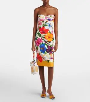Dolce & Gabbana Raffia Bucket Bag With Leather Trim - White