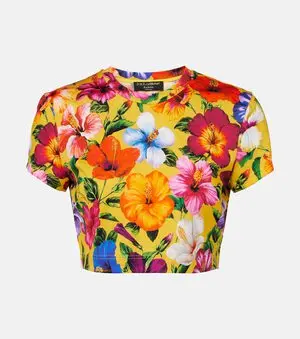 Dolce & Gabbana Floral Cotton Crop Top - Multicoloured