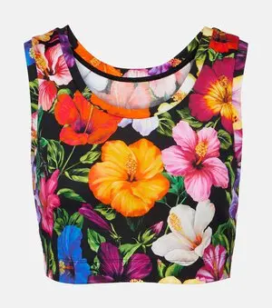 Dolce & Gabbana Floral Cotton Crop Top - Multicoloured