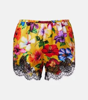 Dolce & Gabbana Floral Silk-blend Satin Shorts
