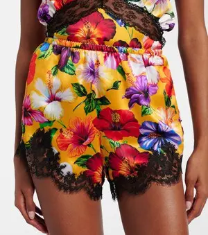 Dolce & Gabbana Floral Silk-blend Satin Shorts