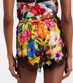 Dolce & Gabbana Floral Silk-blend Satin Shorts