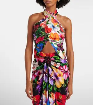 Dolce & Gabbana Floral Print Silk Top