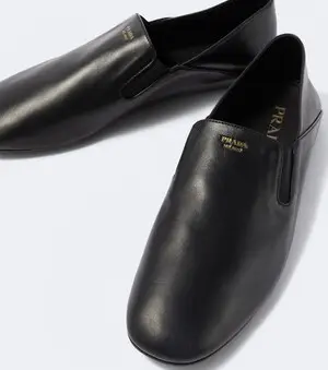Prada Leather Loafers - Black