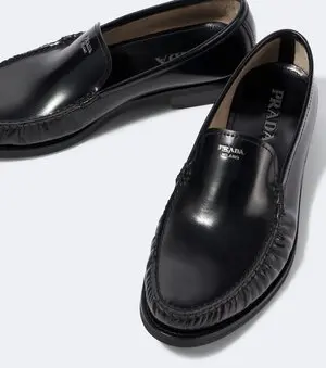 Prada Leather Loafers - Black