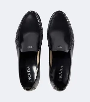 Prada Leather Loafers - Black