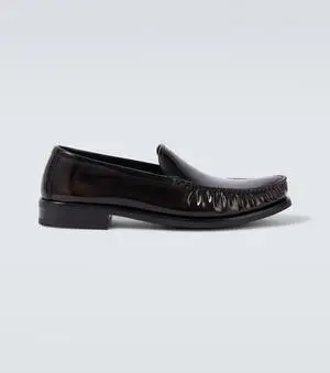 Prada Nubuck Leather Loafers - Brown