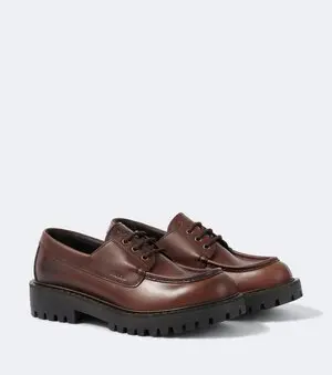 Prada Leather Loafers - Brown