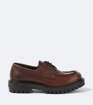 Prada Leather Loafers - Brown