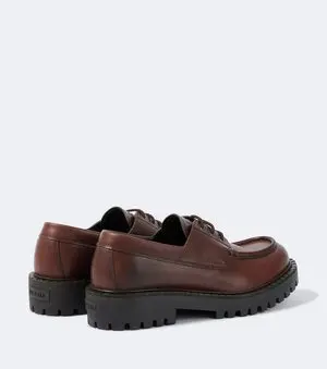 Prada Leather Loafers - Brown