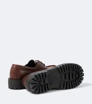 Prada Leather Loafers - Brown