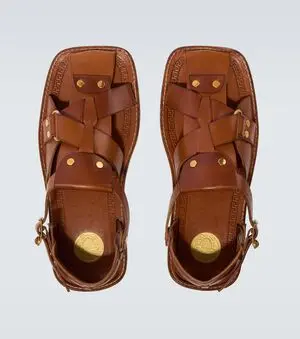 Versace Souvenir Leather Fisherman Sandals