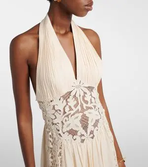 Elie Saab Georgette And Macramé Gown