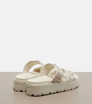 Prada Matelassé Leather Platform Sandals - White