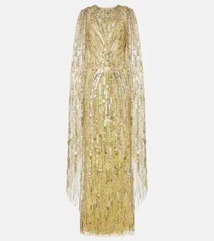 Jenny Packham Elio Embellished Gown - Yellow