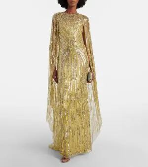 Jenny Packham Elio Embellished Gown - Yellow