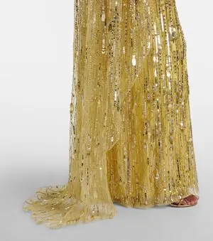Jenny Packham Elio Embellished Gown - Yellow