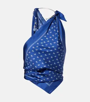 CHRISTOPHER ESBER Christopher Esber Bandana Draped Silk Top