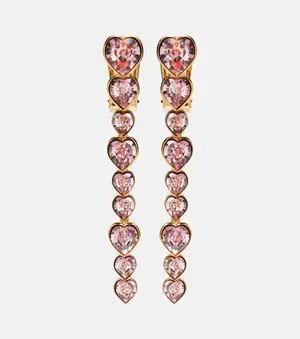 Oscar De La Renta Crystal Embellished Clip-on Earrings - Pink