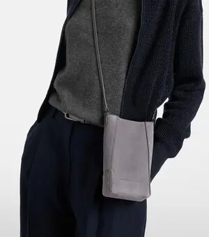 Brunello Cucinelli Monili Suede Crossbody Bag