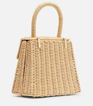 FERRAGAMO Small Wicker Top-handle Bag - Beige
