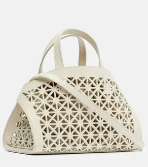 FERRAGAMO Laser-cut Leather Top-handle Bag - White