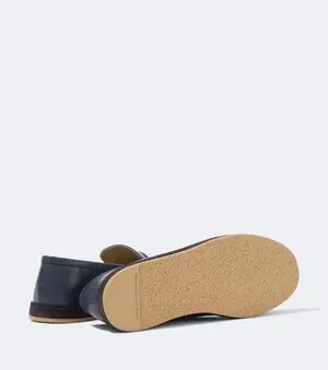 Brunello Cucinelli Leather Penny Loafers - Blue