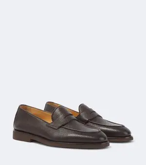 Brunello Cucinelli Leather Penny Loafers - Brown
