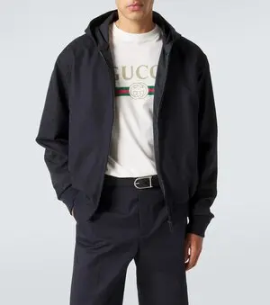 Gucci Gg Jacquard Hooded Cotton Jacket