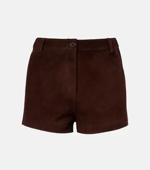 Nour Hammour Leontine Suede Shorts - Brown