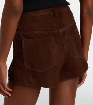 Nour Hammour Leontine Suede Shorts - Brown